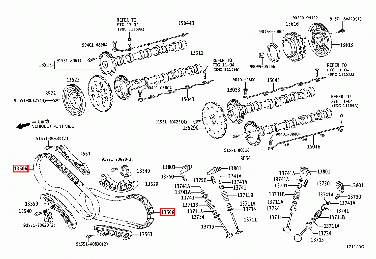 Genuine Lexus LX450 d VDJ201 1VD 4.5 Diesel V8 Engine Timing Chain | eBay