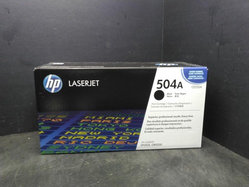 New Sealed Genuine HP CE250A Black Toner 504A LaserJet (58.75-279-15 ...