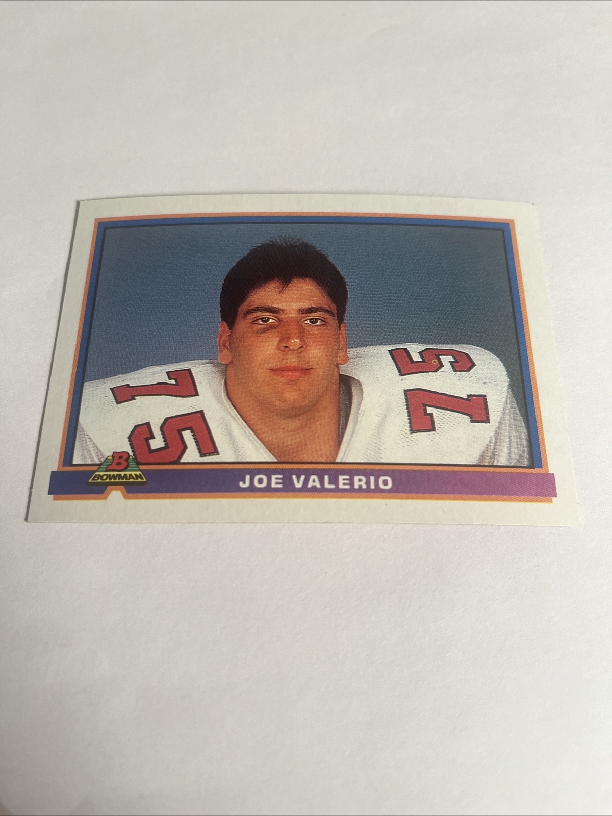 1991 Bowman Joe Valerio RC Rookie #215 Kansas City Chiefs University of ...