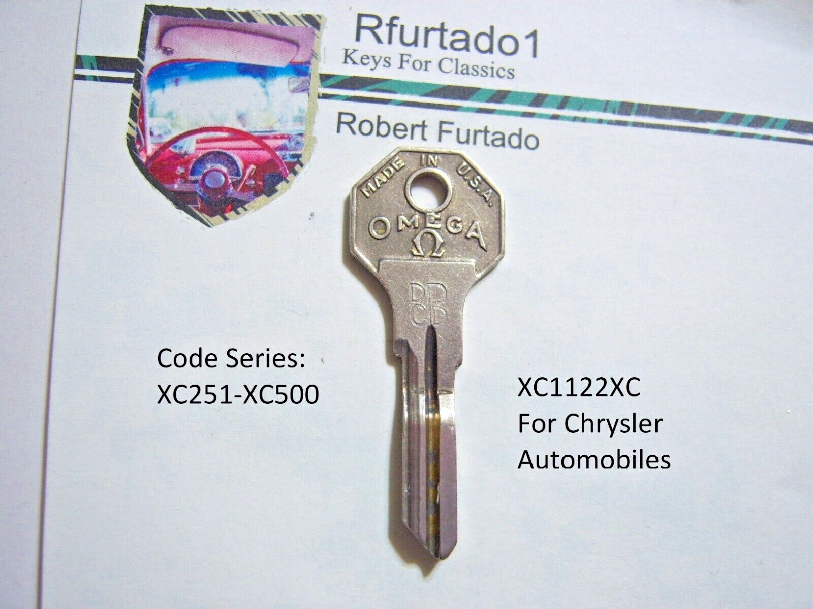 Yale Omega DPCD Key Blank for Vintage 1933 Chrysler Auto's H1122XC | eBay