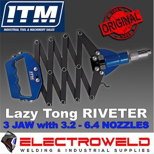 ITM Riveter, Lazy Tong 3 Jaw, Rivet Gun Tool Lattice Lever 3.2,4.0,4.8 ...