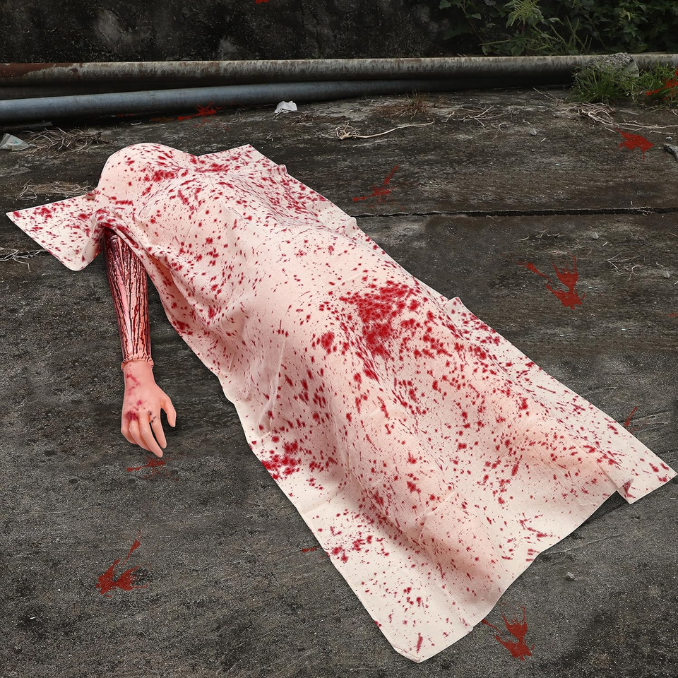 5.4Ft Scary Halloween Decorations Outdoor Dead Body Props Showing Right ...