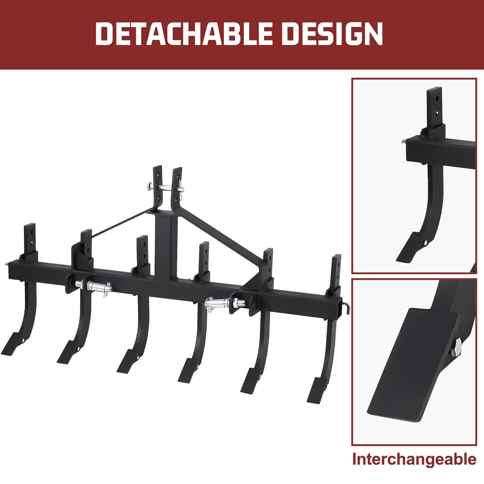 3 Point Scarifier Detachable Cultivator With 6 Scarifier Shank for Easy ...