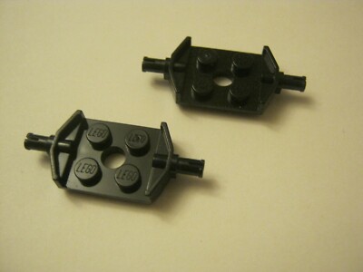 Lego Lot Of 2 Black 2x2 Plates With Double Axle Pins #6157 (028-46) | eBay