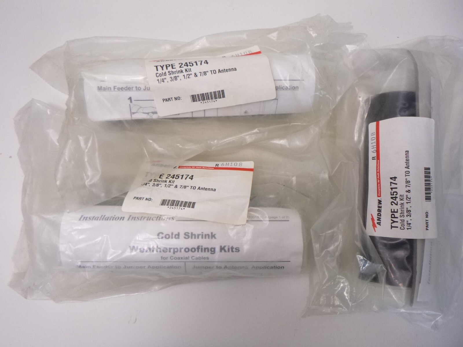 Andrew Type 245174 Cold Shrink kit 1/4, 3/8, 1/2, 7/8 TO Antenna - Lot ...