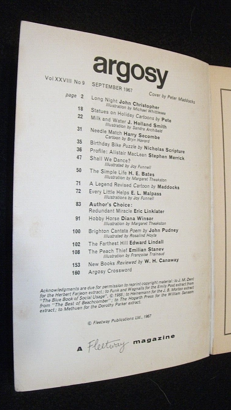 ARGOSY. SHORT STORY MAGAZINE. BRITISH ED. SEPTEMBER 1967. | eBay