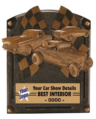 CAR SHOW HOT ROD PLAQUE TROPHY RACING CAR SHOW AWARD FREE LETTERING P ...