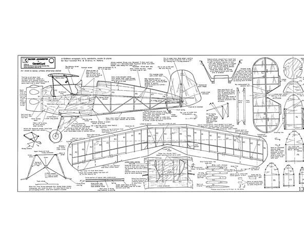 Bucker Jungmeister RC 43" Wingspan RC Model Airplane Printed Plans ...