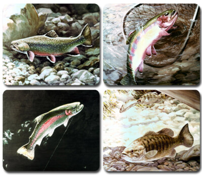 FISHERMAN'S GIFT - FISHING Inspired ~ Mousepad / PC Mouse Pad ~ Trout ...