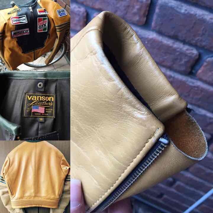 Vintage Vanson Special order color star riders Leather motorcycle Black ...