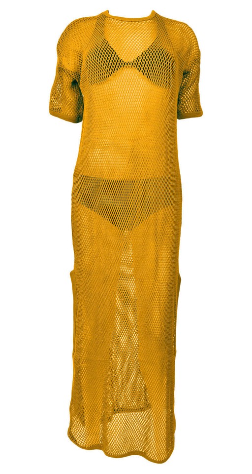 Ladies Rasta 100% Cotton Multicolored Side Slit String Mesh Maxi Dress ...