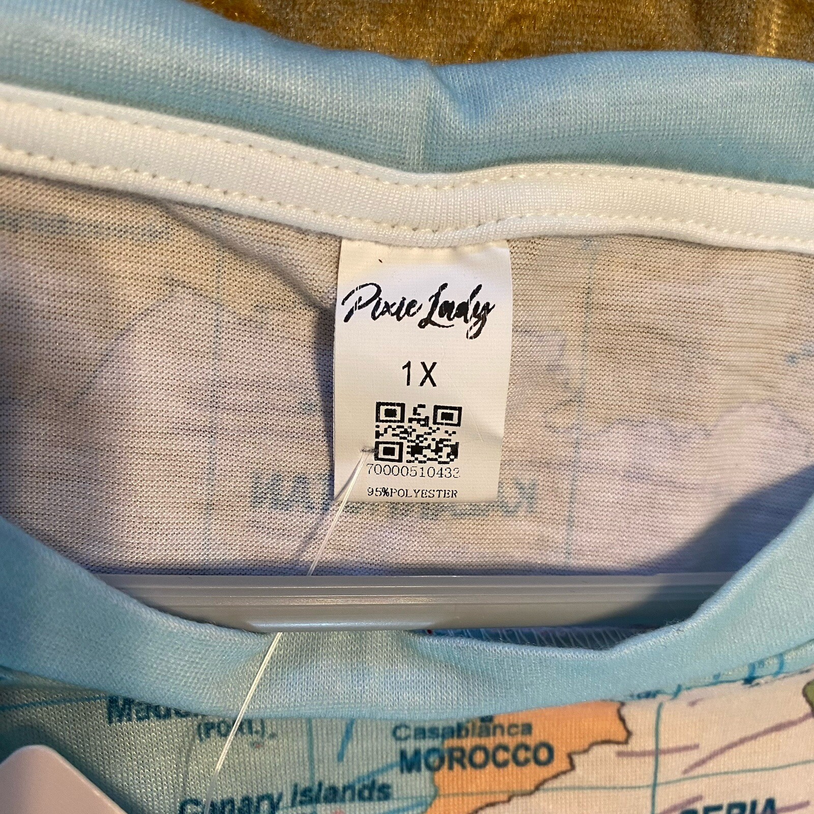 Pixie Lady Sleeveless Tank Top Shirt Size 1X Map of the World Bin 11 | eBay