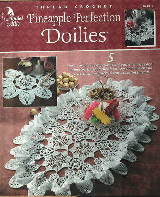 NEW PINEAPPLE PERFECTION DOILIES 5 DESIGNS ANNIE'S ATTIC CROCHET ...