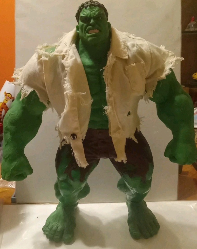 MARVEL 2003 ELECTRONIC STRETCH 'N ROAR HULK TALKING FIGURE PREOWNED ...