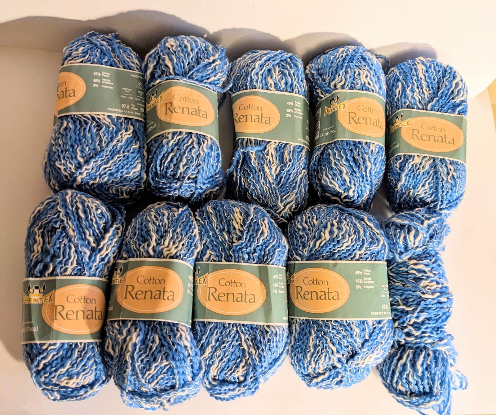 Phentex Cotton Renata Yarn Saxe Blue #92 Lot of 9 plus | eBay