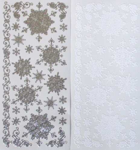 Mixed SNOWFLAKES PEEL OFF STICKERS Small Large Tiny Border Corners | eBay