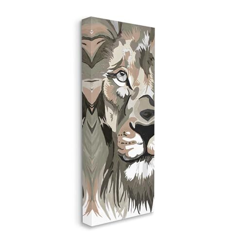 Muted Lion Face Portrait Canvas Wall Art by Chelsea Goodrich | eBay
