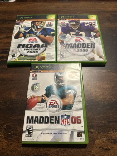 Lot Of 3 Xbox Games, NCAA Football 05, Madden 05, Madden 06 Cib ...