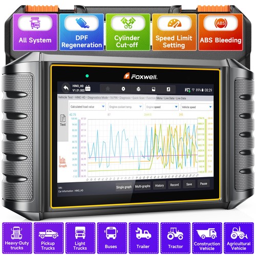 FOXWELL Heavy Duty Truck Diesel Scanner Diagnostic Tool DPF Speed Limit ...