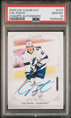 CAL FOOTE 2020 UPPER DECK CLEAR CUT CHAMPS AUTOGRAPH PSA 10 | eBay