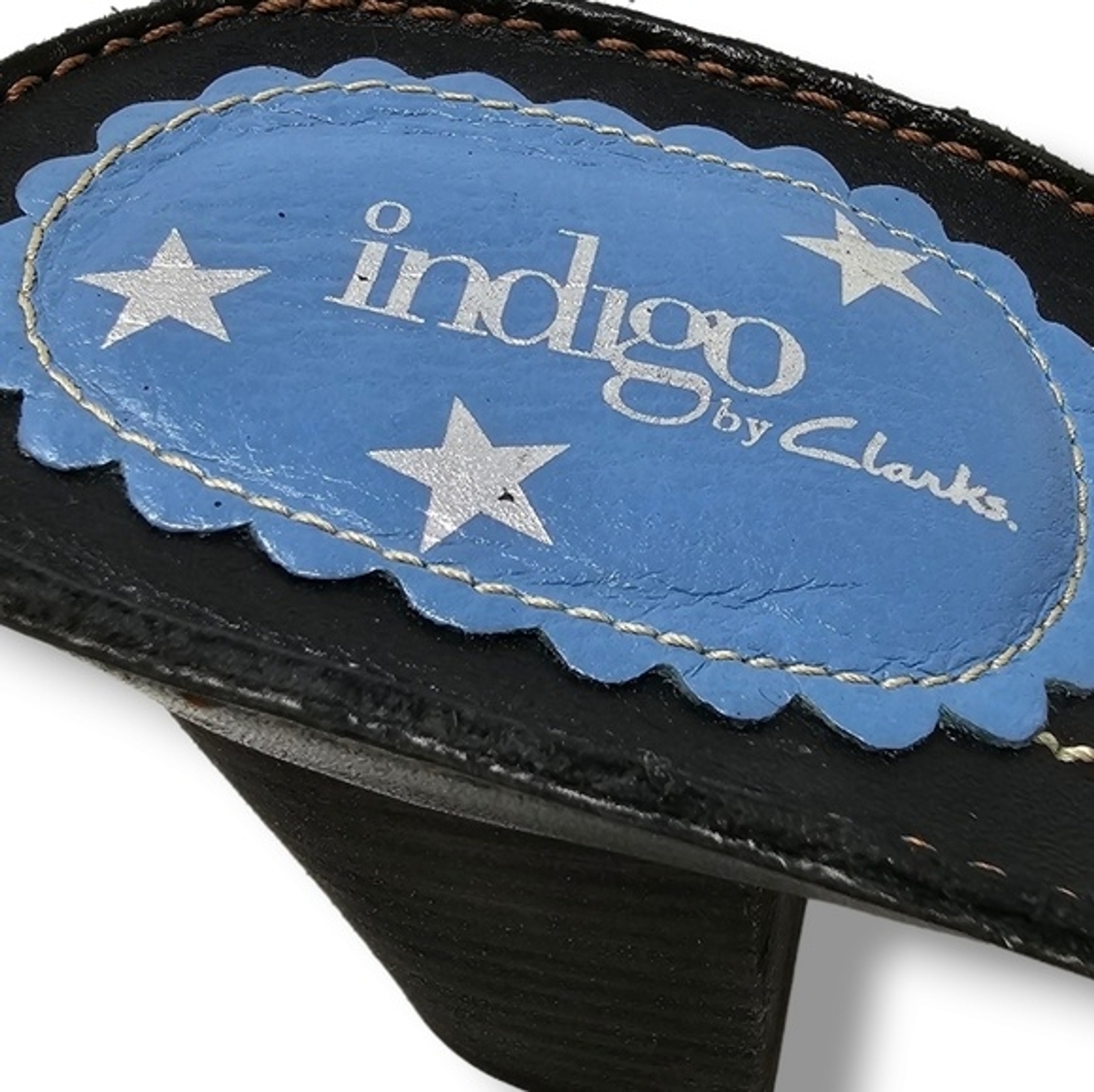 Clarks Indigo Y2K Black Leather Chunky Heel Platform … - Gem