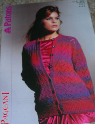 Original Patons Knitting Pattern Lady's Pageant Lacy Cardigan No C3016 ...
