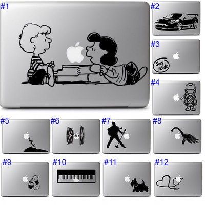 Apple Macbook Laptop Notebook Decal Vinyl Sticker Colors Black Cool ...