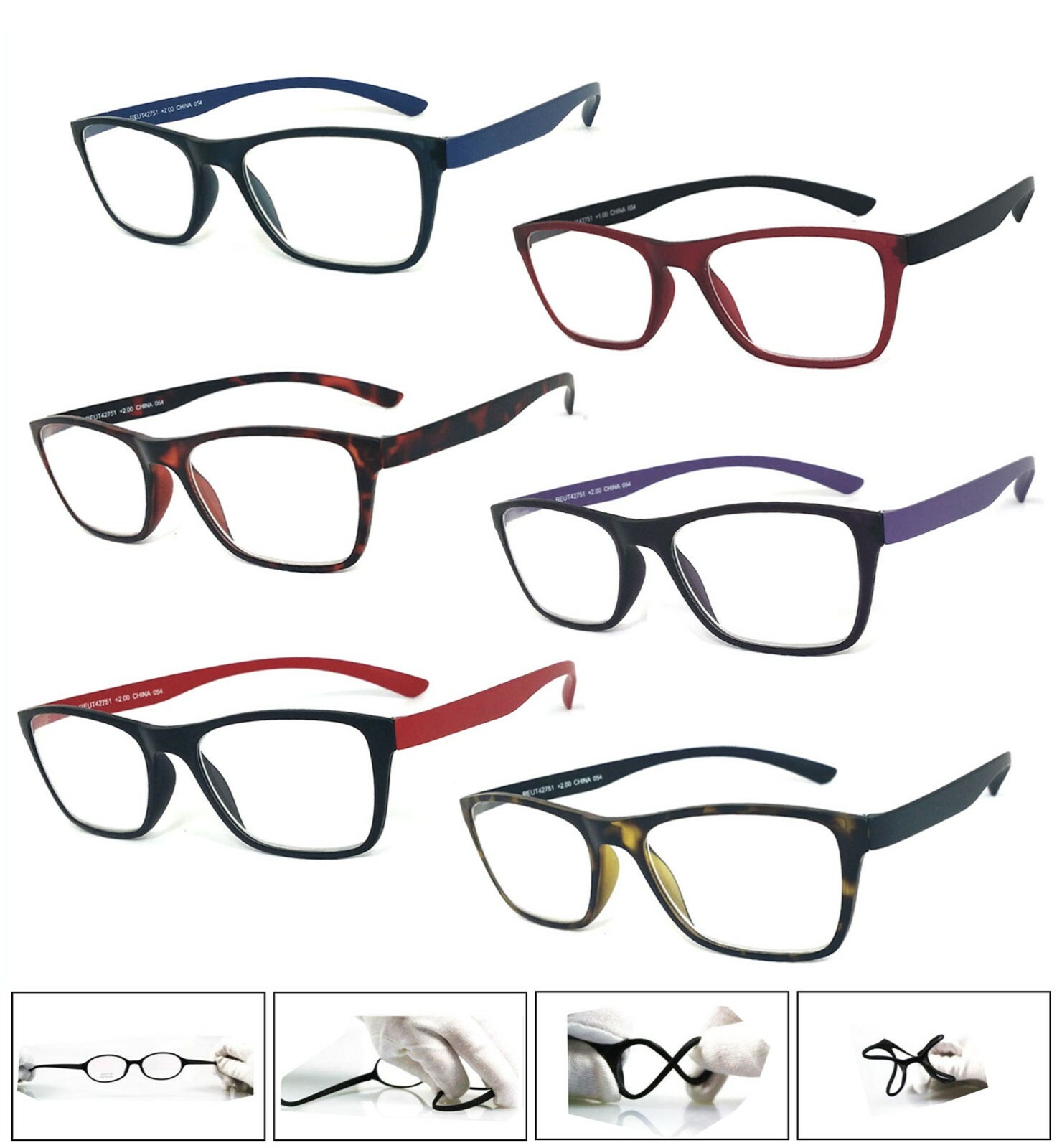 ULTEM Frame Full Lens Magnified (Not Bifocal) Clear Lens Reading ...