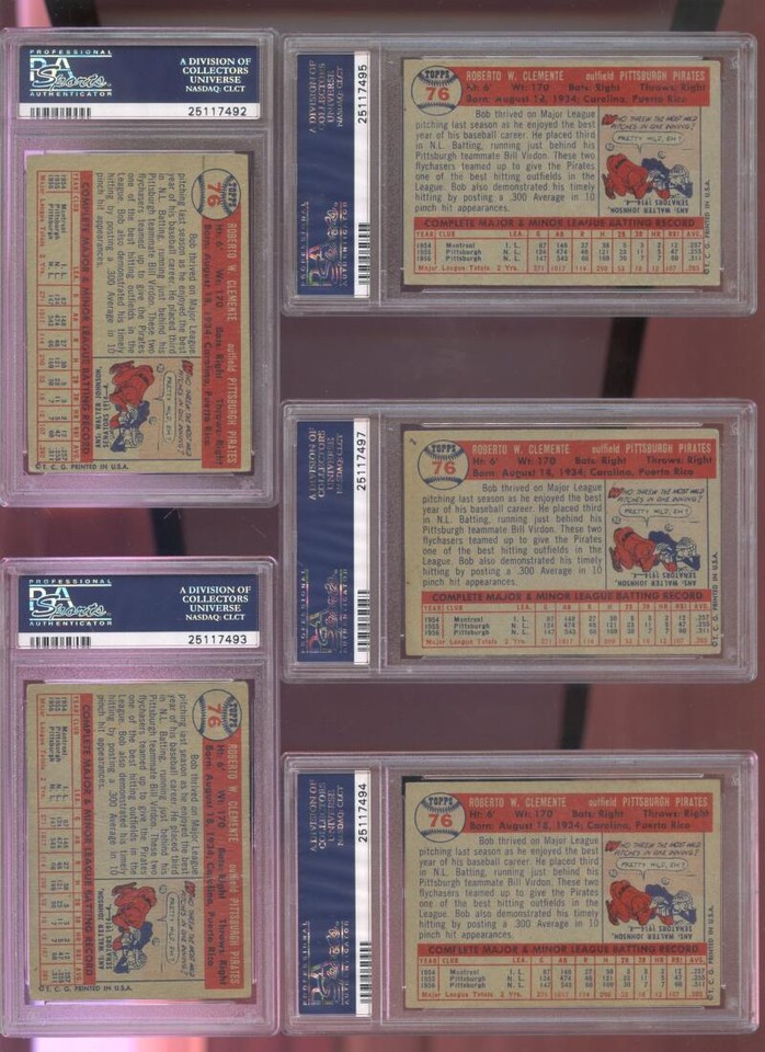 1957 Topps #76 Bob Clemente Roberto Clemente PSA 5 Graded Baseball Card ...