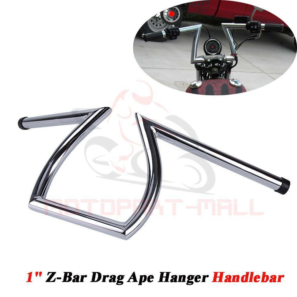 Motorcycle Z-Bar 1" Drag Bar Handlebars for Harley Honda Chopper ...