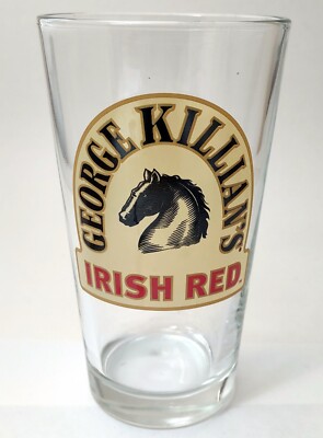 GEORGE KILLIAN'S IRISH RED Amber Lager Conical Shaker Pint Glass Cream ...