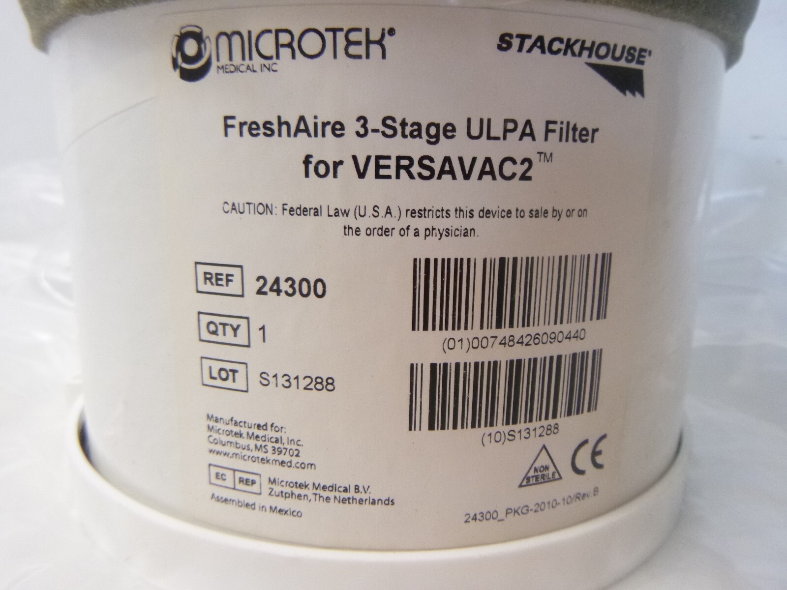 1 Viasys Stackhouse Freshaire 3-stage ULPA Filter for VersaVac 2 Ref ...