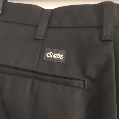Cintas Black Comfort Flex Uniform Work Pants Mens Waist 34 Style 945 35 ...