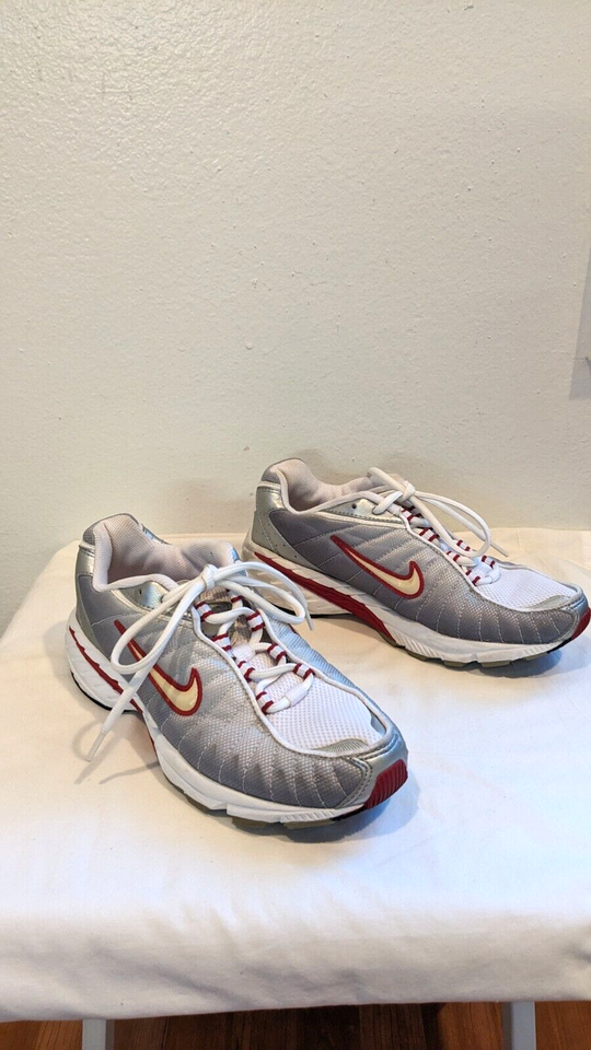 Nike Jet Stream Women's Running Shoes Metallic Silver White & Red Size ...