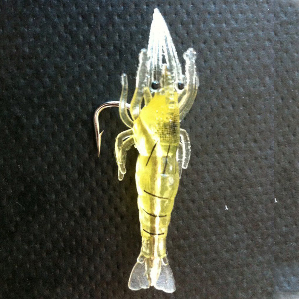 9Pcs Soft Shrimp Fishing Bait Worm Lures Hook Crankbaits Hooks Baits ...