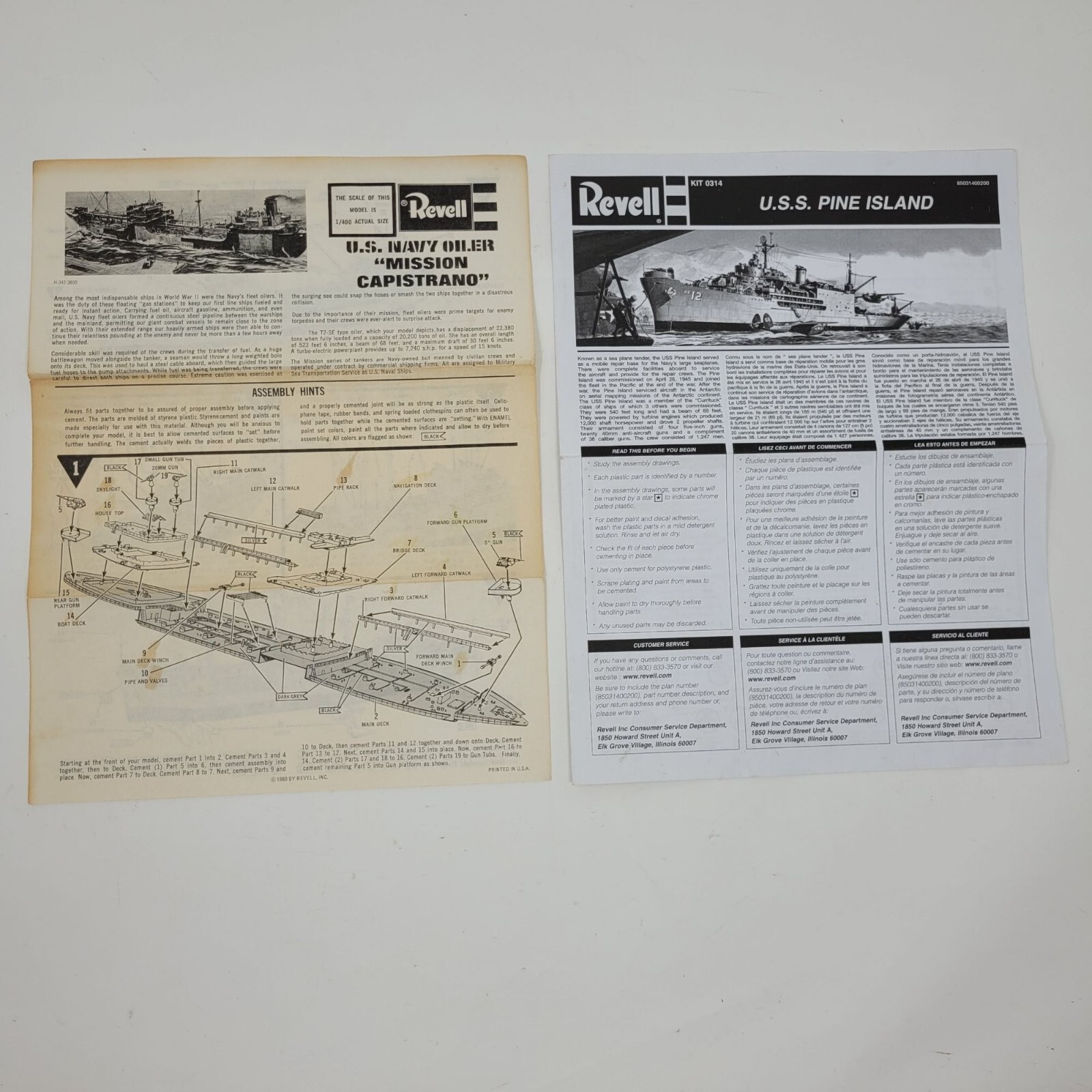 Vintage Assembly Directions For Model Kit Navy Ships Cruisers Lot of 9 ...