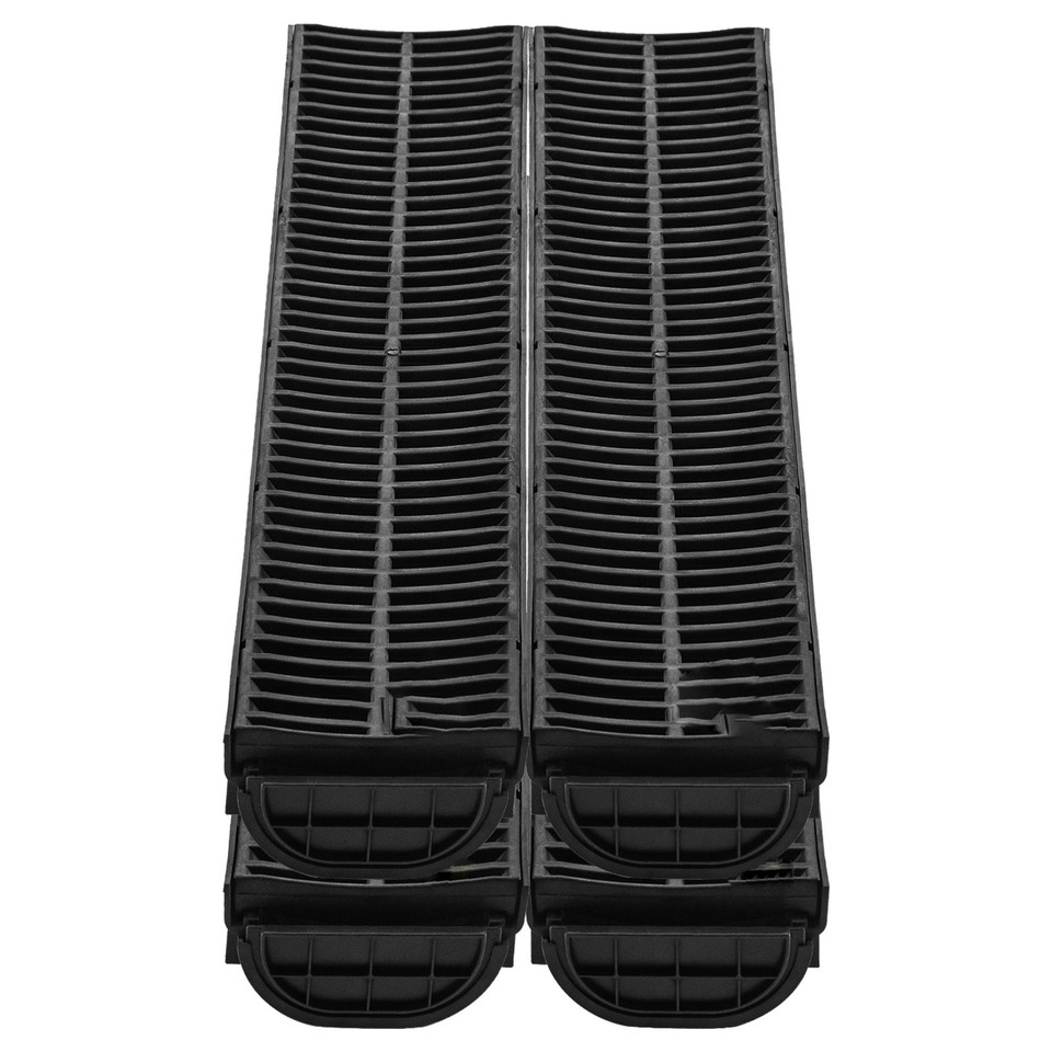 Drainage Trench Driveway Channel Drain Kit Plastic Grate-5.8"x3.1"-4 ...