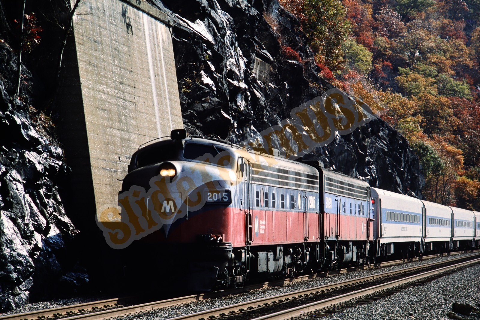 Vtg 1987 Train Slide 2015 Metro North Engine X8K090 | eBay