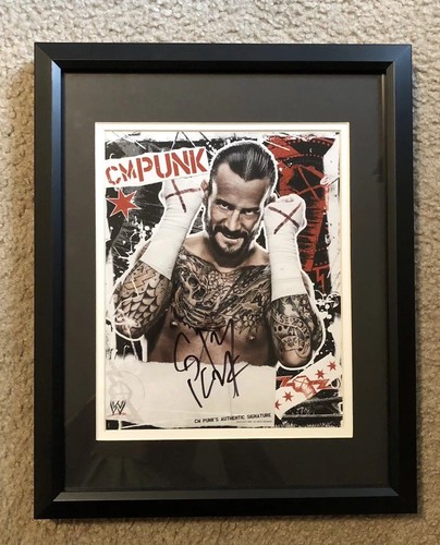 CM PUNK WWE Signed Autographed Custom Framed Pic Picture Very RARE! | eBay