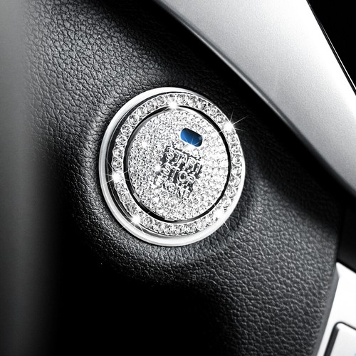 Car Interior Decorative Button Start Switch Diamond Ring Trim Cover ...