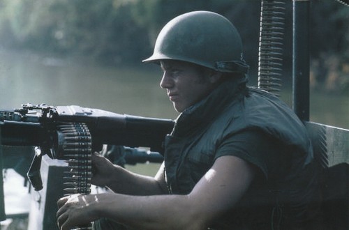 Vietnam War Photo -- US Soldiers - River Gun Boat Gunner | eBay