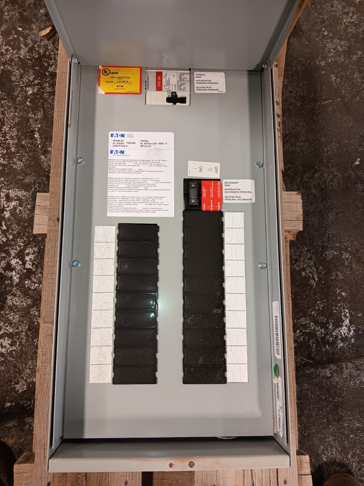 New Eaton P48G11S0318CUB 3 KVA Mini Power Center 3R 480V Pri 120/240V ...