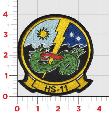 4" NAVY HS-11 DRAGONSLAYERS HELICOPTER SQUADRON MILITARY EMBROIDERED ...