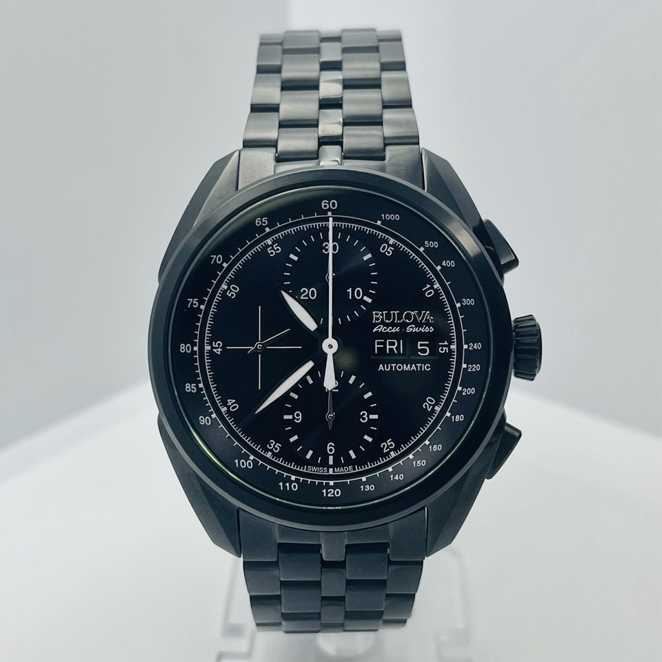 Bulova AccuSwiss Men's Watch Automatic Chrono 43mm 65C116 Valjoux 7750 ...