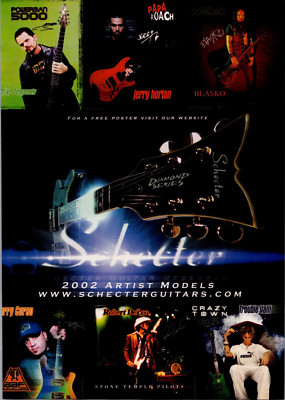 2003 • SCHECTER print ad • Guitar Powerman 5000 STP Crazy Twon Blasko ...
