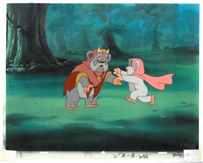 1985 LUCASFILM LTD Star Wars EWOKS Original Production Cel Running ...