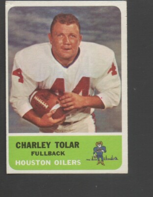 1962 Fleer Football Card #45 Charley Tolar-Houston Oilers Ex Mint Card ...