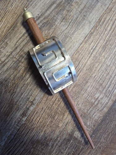 Metal & Wood Hair Clip Slide Juda Stick Hair Accessory Greece Greek Key ...