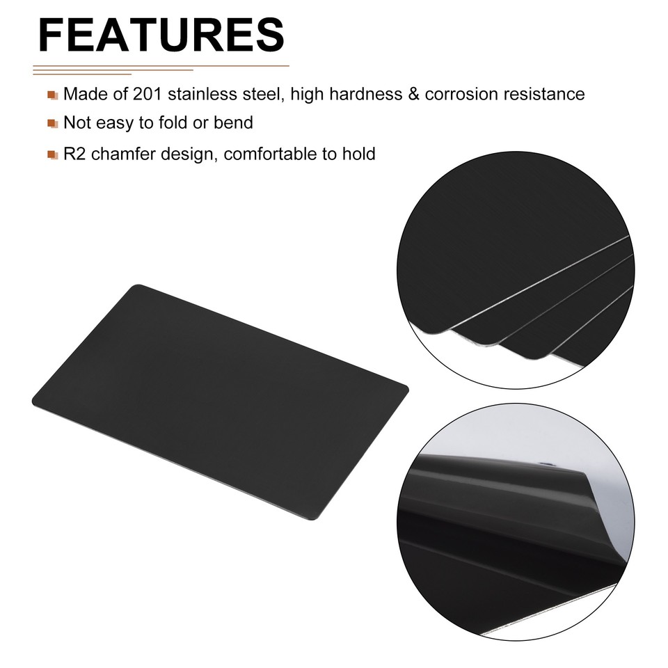 5Pack 100x60x0.4mm Blank Card Stainless Steel Rectangular Blank Labels ...