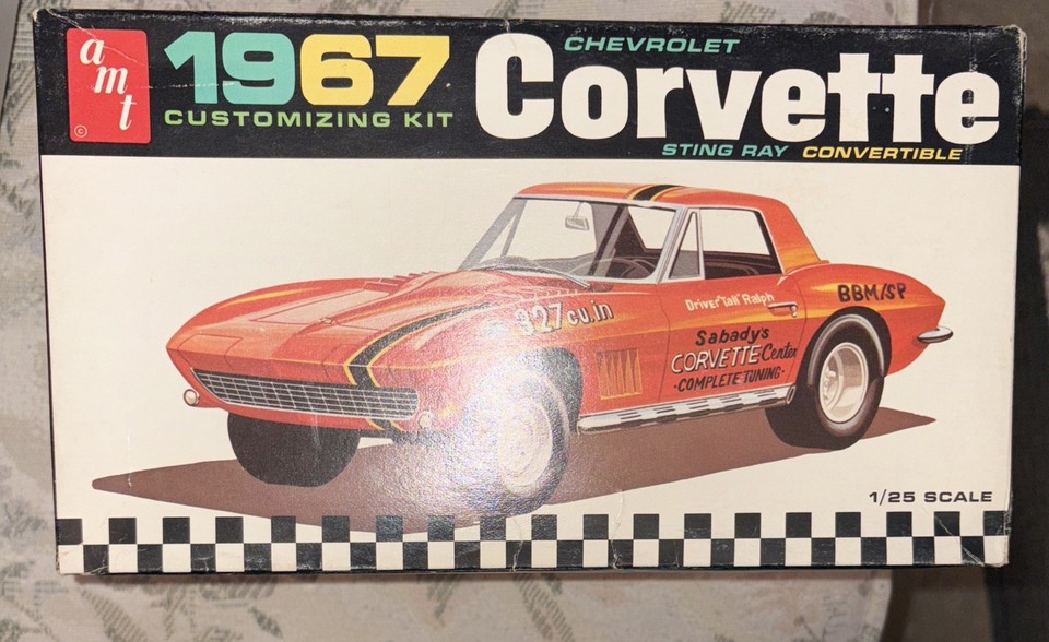 Vintage 67’ Chevy Vette Sting Ray Convertible AMT Customizing Kit ...
